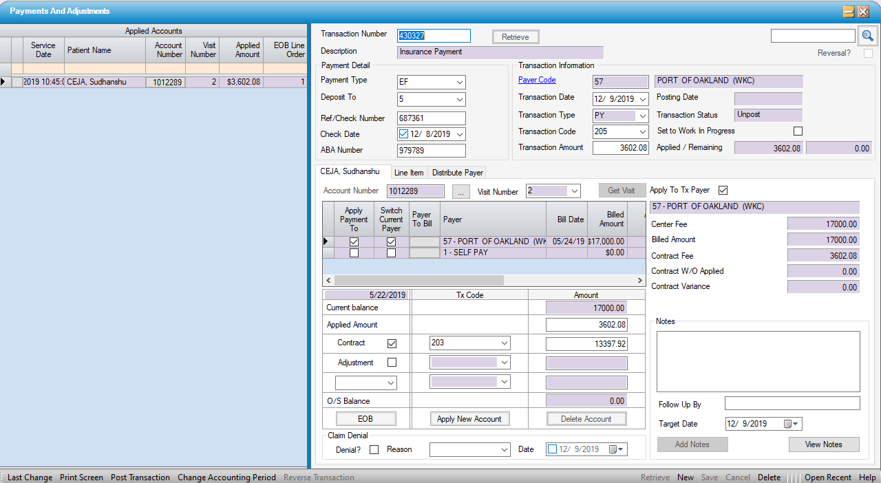 Enter Line Item Information